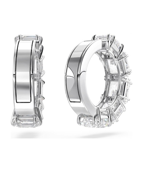 ピアス 【公式】【スワロフスキー】Millenia クリップイヤリング， スクエア・カット， ホワイト， ロジウム・プレーティング ...