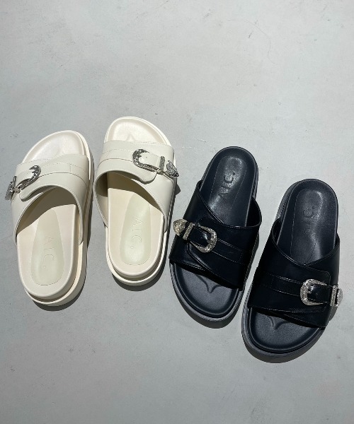 AIC. 「AIC.」 フラットサンダル MEDIUM ブラック レディース : ZOZOTOWN Yahoo!店 - 通販 - Yahoo!ショッピング