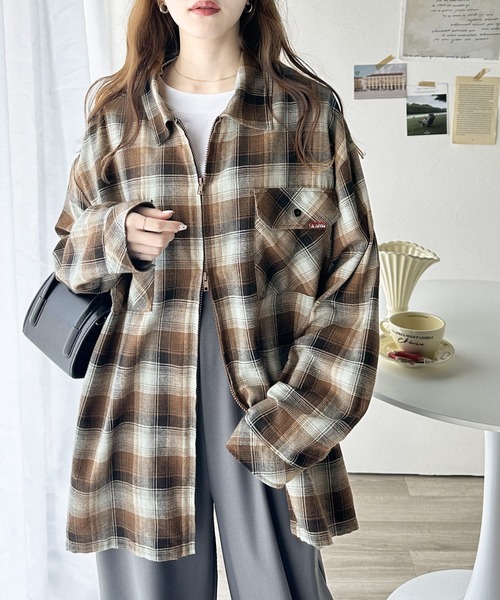 「Java」 長袖シャツ MEDIUM ブラウン レディース : 89165003 : ZOZOTOWN Yahoo!店 - 通販 - Yahoo!ショッピング