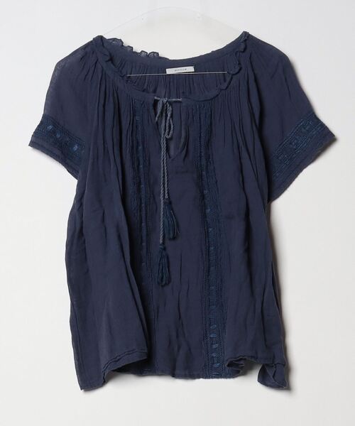 BAYFLOW 「BAYFLOW」 刺繍半袖ブラウス 2 ネイビー レディース : ZOZOTOWN Yahoo!店 - 通販 - Yahoo!ショッピング