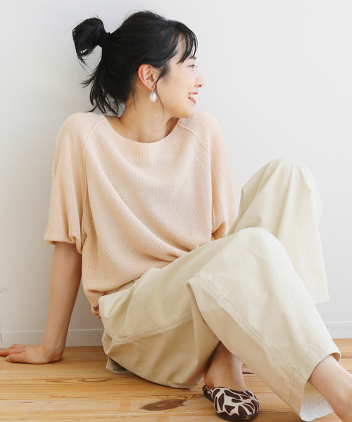 Yahoo!オークション - 「FRAMeWORK」 7分袖ニット FREE グレー レディ...