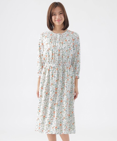 TRANS WORK（トランスワーク） ワンピース 「ウォッシャブル」ラインフラワープリントワンピース : ZOZOTOWN Yahoo!店 - 通販 - Yahoo!ショッピング