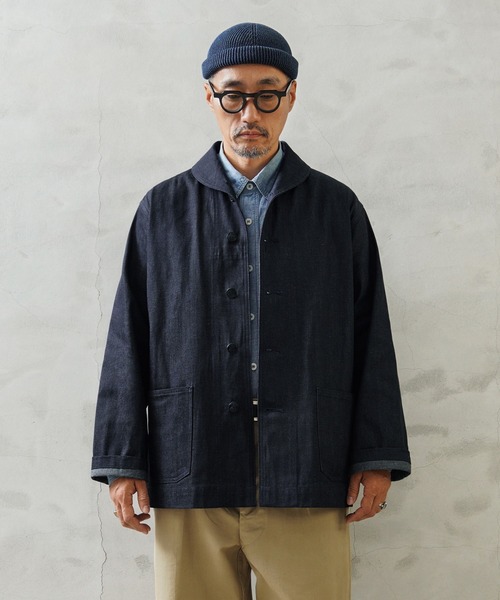 WAIPER.inc カバーオール 米軍 1940's U.S.NAVY M-43 デニムショールカラージャケット MADE OF”KAIHARA DENIM”WAIPER ...