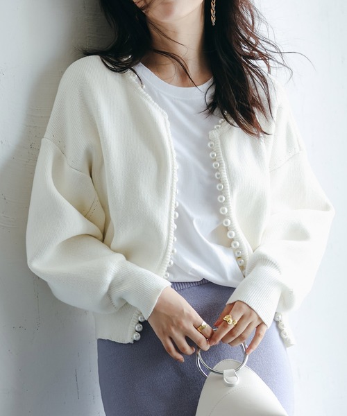 SAISON DE PAPILLON 「SAISON PAPILLON」 ニットカーディガン フリー ホワイト レディース : ZOZOTOWN Yahoo!店 - 通販 - Yahoo!ショッピング