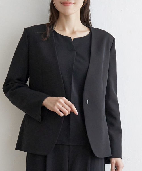 IKKA LOUNGE 「IKKA LOUNGE」 ノーカラージャケット L ブラック レディース : ZOZOTOWN Yahoo!店 - 通販 - Yahoo!ショッピング