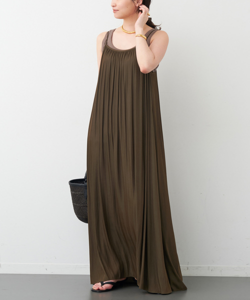 Deuxieme Classe 「Deuxieme Classe」 「EVERYDAY I LIKE.」キャミソールワンピース 36 カーキ レディース : ZOZOTOWN Yahoo!店 ...