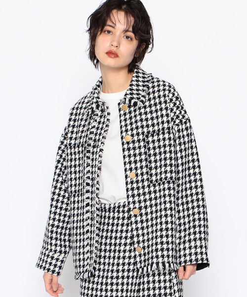 COMME CA ISM（コムサイズム） ツイードジャケット MEDIUM ブラック系その他 レディース : ZOZOTOWN Yahoo!店 - 通販 - Yahoo!ショッピング