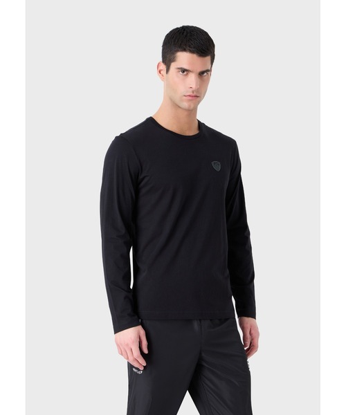 tシャツ Tシャツ メンズ 「エンポリオ アルマーニ EA7」Core Shield 長袖Tシャツ コットン製 :70749013 ...