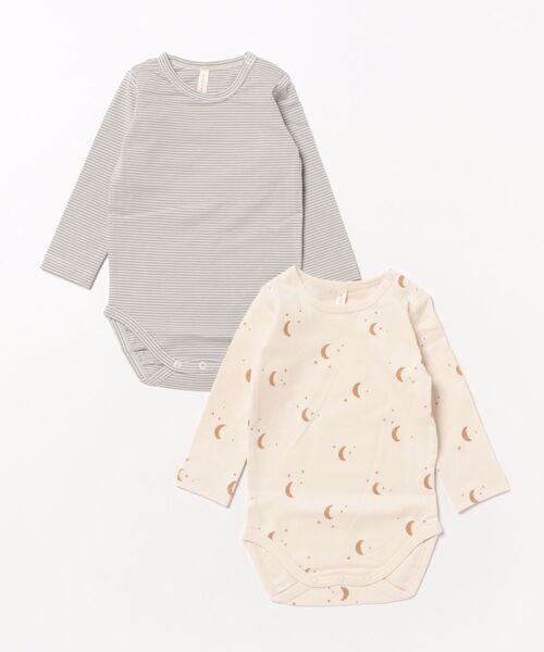 Quincy Mae（クインシーメイ） ベビー Jersey Bodysuit， 2-Pack || Moons， Blue Micro Stripe : ZOZOTOWN Yahoo!店 ...