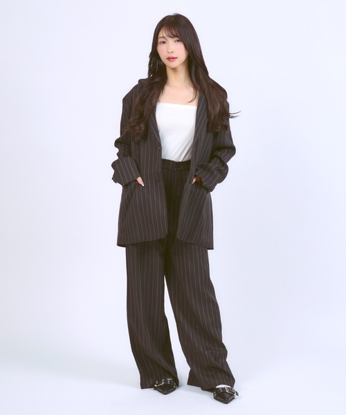 WONDER OF WANDER セットアップ Striped Tailored Jacket Set Up メンズ レディース ...