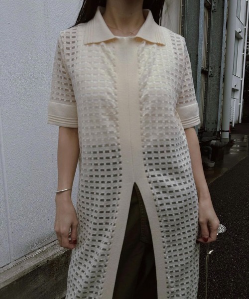 Ameri ブラウス シャツ MEDI SHEER CHECK LONG KNIT TOP レディース : ZOZOTOWN Yahoo!店 - 通販 - Yahoo!ショッピング