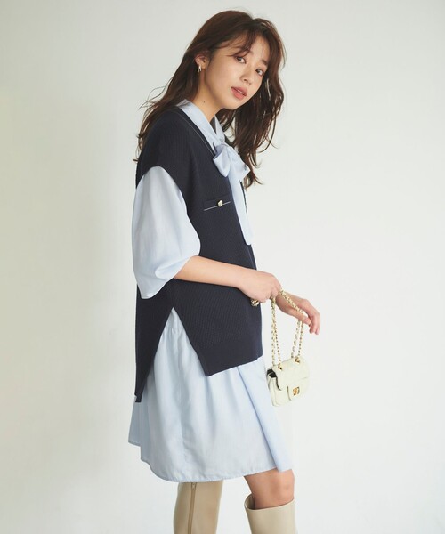 Feroux ワンピース 「セットアイテム」2WAYリボンタイ × ニット ベスト : ZOZOTOWN Yahoo!店 - 通販 - Yahoo!ショッピング