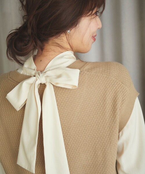 Feroux ワンピース 「セットアイテム」2WAYリボンタイ × ニット ベスト : ZOZOTOWN Yahoo!店 - 通販 - Yahoo!ショッピング