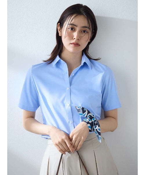 Perfect Suit FActory ブラウス シャツ 「接触冷感」シルク混シャツ ホワイト/サックス レディース : ZOZOTOWN Yahoo!店 - 通販 - Yahoo!ショッピング