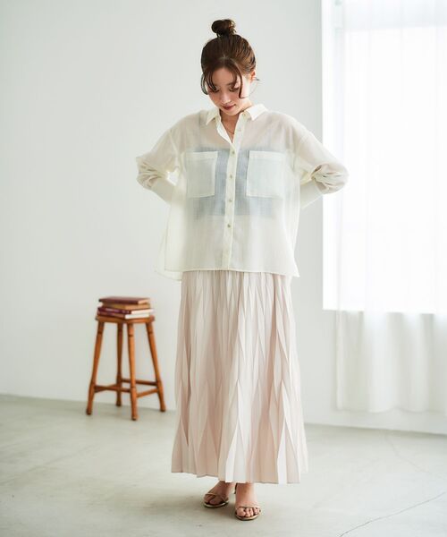 le.coeur blanc（ルクールブラン） スカート デシン変形プリーツ