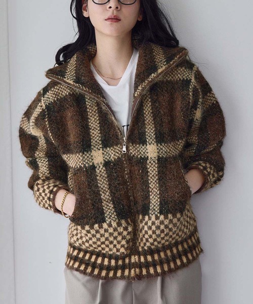 ELFRANK ブルゾン アウター 「2025AW」チェック ジャガード スタンド