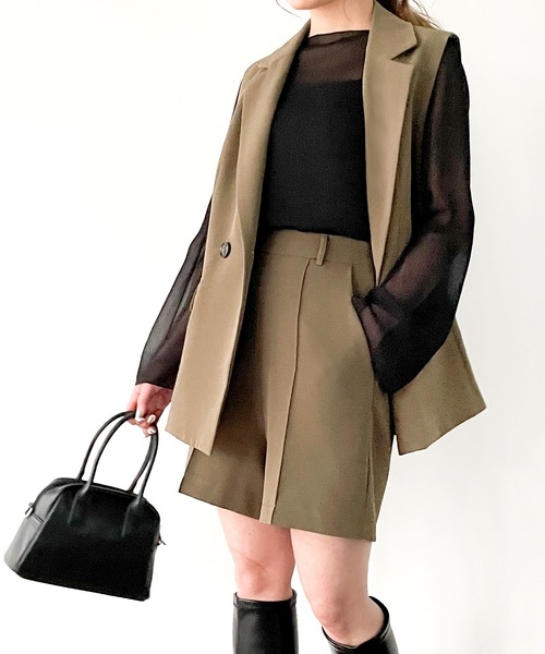 Yahoo!オークション - 「JUNOAH」 ベスト MEDIUM ブラック レディース