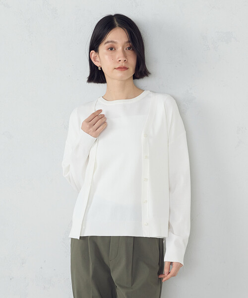 COMME CA ISM カーディガン 「ウォッシャブル・UVカット」ベーシック サマーニットカーディガン レディース : ZOZOTOWN ...