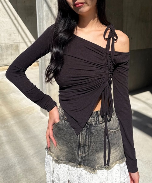 SPIRALGIRL tシャツ ワンショルダードロストリボントップス レディース : ZOZOTOWN Yahoo!店 - 通販 - Yahoo!ショッピング