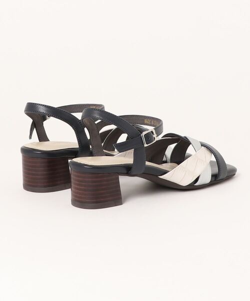 Yahoo!オークション - 「neue diffusion」 ヒールサンダル 23cm ネイビ...