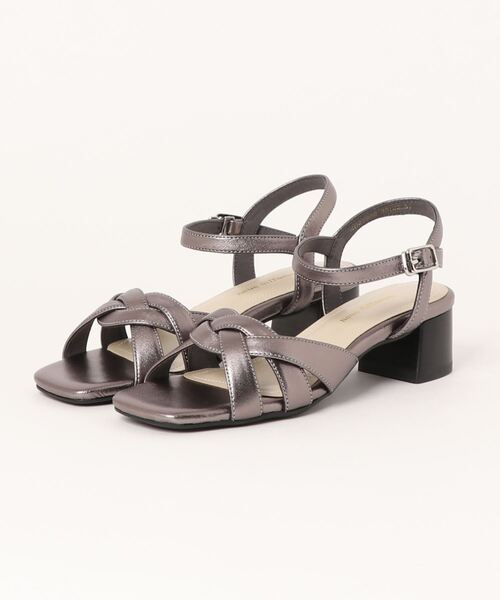 Yahoo!オークション - 「neue diffusion」 ヒールサンダル 23cm ネイビ...