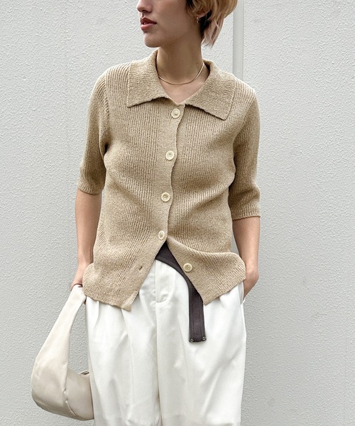 select MOCA 「select MOCA」 7分袖ニットカーディガン FREE ベージュ レディース : ZOZOTOWN Yahoo!店 - 通販 - Yahoo!ショッピング