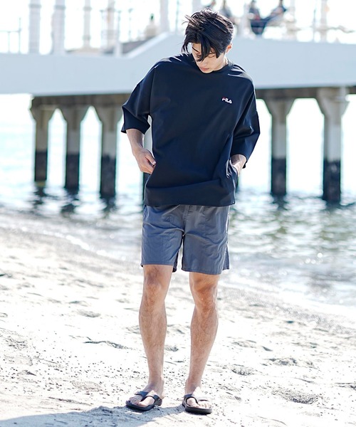 ラッシュガード メンズ 「ムラサキスポーツ限定」FILA/フィラ 半袖ラッシュガード オーバーサーズ ポケット付き 水陸両用 UVケア ...