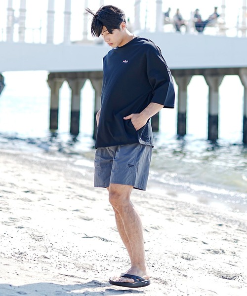 ラッシュガード メンズ 「ムラサキスポーツ限定」FILA/フィラ 半袖ラッシュガード オーバーサーズ ポケット付き 水陸両用 UVケア ...