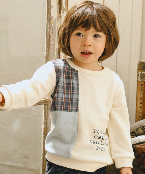 BeBe ベア裏毛切替トレーナーベビー(80~90cm) : ZOZOTOWN Yahoo!店 - 通販 - Yahoo!ショッピング