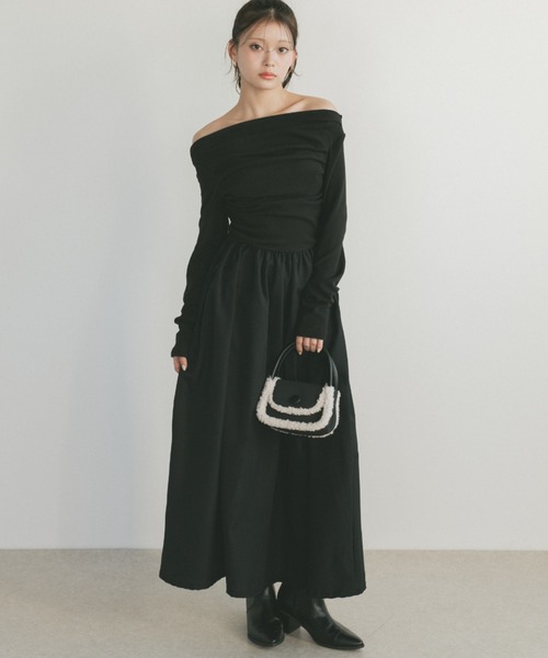 VANNIE U（ヴァニーユー） ワンピース タックドレープオフショルダーワンピース : ZOZOTOWN Yahoo!店 - 通販 ...