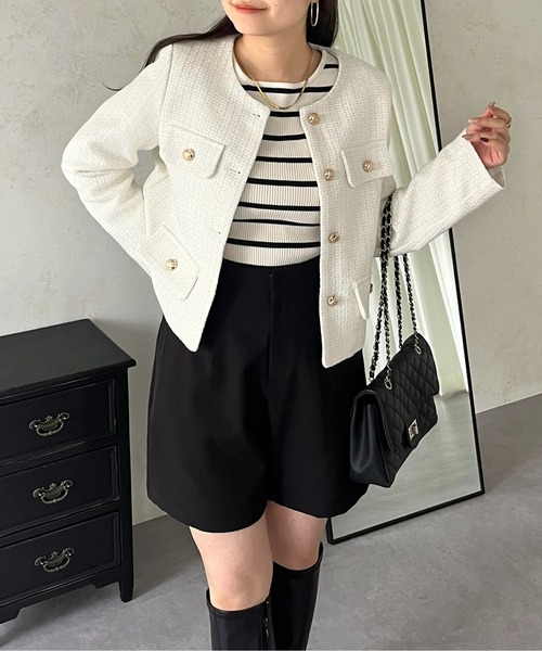 prose verse 「prose verse」 ノーカラージャケット MEDIUM オフホワイト レディース : ZOZOTOWN Yahoo!店 - 通販 - Yahoo!ショッピング