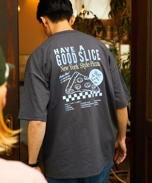 FREAK'S STORE tシャツ 限定展開 HAVE A GOOD SLICE×FREAK'S STORE/ハブアグッドスライス 別注 ビッグシルエット バックプリント クル ...