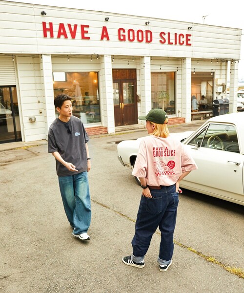 FREAK'S STORE tシャツ 限定展開 HAVE A GOOD SLICE×FREAK'S STORE/ハブアグッドスライス 別注 ビッグシルエット バックプリント クル ...