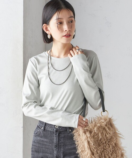 【NEW】スキャパ/シャイニースムースカットソー SHIPS（シップス） tシャツ 「洗濯機可能」シャイニー ストレッチ