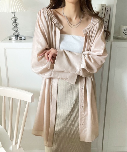 classicalelf ブラウス シャツ 着るたび煌めきときめく。2wayオフショルチュニックギャザーシアーシャツ（長袖） レディース : ZOZOTOWN Yahoo!店 - 通販 ...