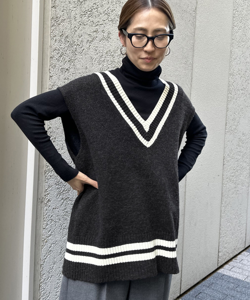 Yahoo!オークション - 「FRAMeWORK」 Vネックニット - ベージュ レディ...