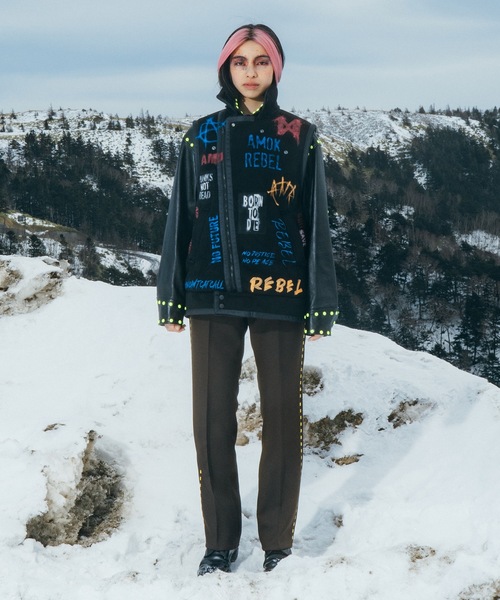 amok ベスト ジレ HANDPAINT MOUTON RIDERS VEST メンズ レディース : ZOZOTOWN Yahoo!店 - 通販 - Yahoo!ショッピング