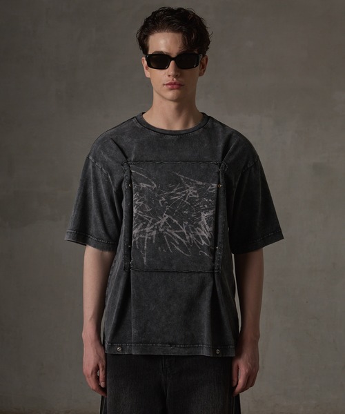 tシャツ Tシャツ メンズ 「GRANCY」Scribble Graphic Pigment Tee / スクリブル グラフィック ピグメント Tシャ :83008042:ZOZOTOWN ...