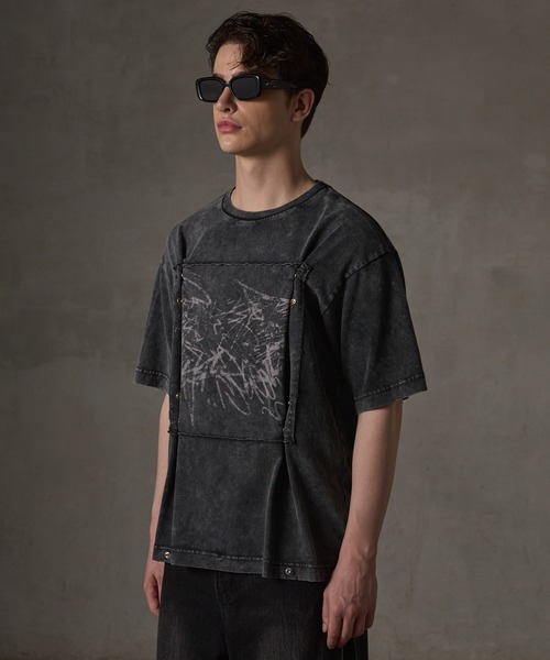 tシャツ Tシャツ メンズ 「GRANCY」Scribble Graphic Pigment Tee / スクリブル グラフィック ピグメント Tシャ :83008042:ZOZOTOWN ...