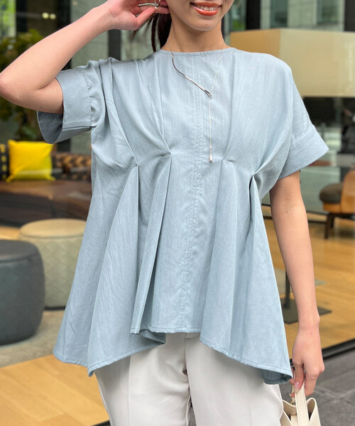 Chez toi 「Chez toi」 半袖ブラウス FREE サックスブルー レディース : ZOZOTOWN Yahoo!店 - 通販 ...