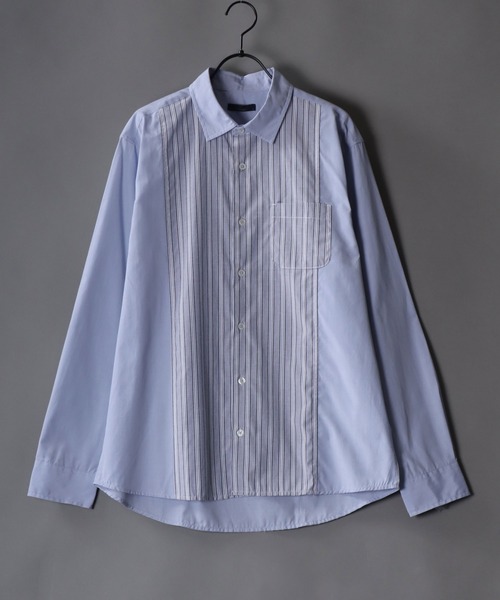 SITRY シャツ broadcloth switching stripe shirt/ブロード 切り替え ストライプ メンズ レディース ...