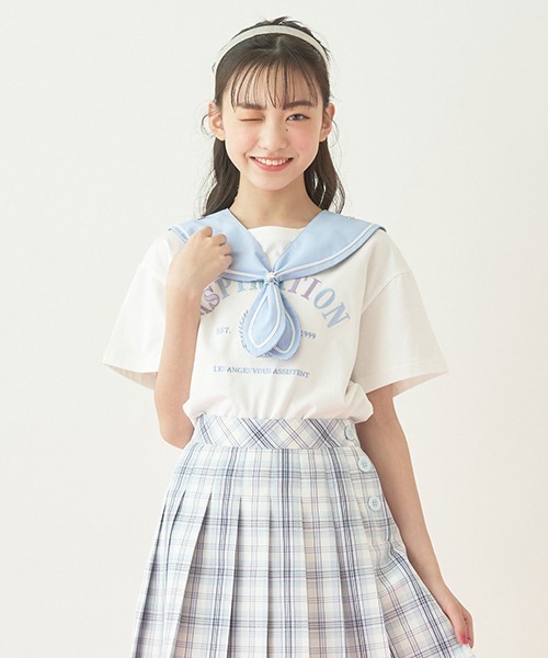 mezzo piano Junior 「mezzo Junior」 「KIDS」半袖カットソー M オフホワイト キッズ : ZOZOTOWN ...