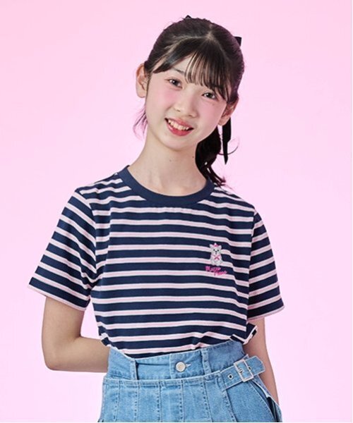 mezzo piano Junior tシャツ 「Cuugal掲載」ワンポイント刺しゅうボーダーTシャツ キッズ 子供服 女の子 : ZOZOTOWN Yahoo!店 - 通販 - Yahoo ...