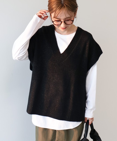 AMERICAN HOLIC 「AMERICAN HOLIC」 Vネックニット FREE ブラック レディース : ZOZOTOWN Yahoo!店 - 通販 - Yahoo!ショッピング