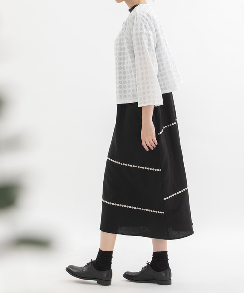 nop de nod ブラウス シャツ サークルエンブロイダリー2wayノーカラートップス レディース : ZOZOTOWN Yahoo!店 - 通販 - Yahoo!ショッピング