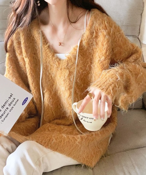 「classicalelf」 Vネックニット MEDIUM イエロー レディース : 82192051 : ZOZOTOWN Yahoo!店 - 通販 - Yahoo!ショッピング