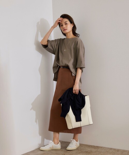 ROPE'（ロペ） tシャツ 「洗える・ナノシア加工」スムース半袖 Aライン