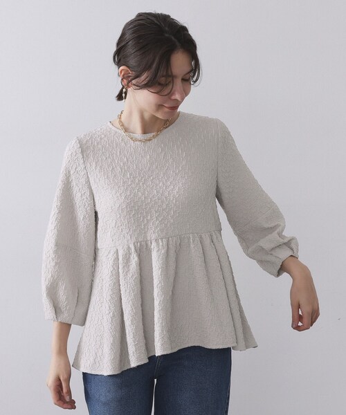 OPAQUE.CLIP ブラウス シャツ ふくれジャカードペプラムブラウス「洗濯機OK」 レディース : ZOZOTOWN Yahoo!店 - 通販 - Yahoo!ショッピング