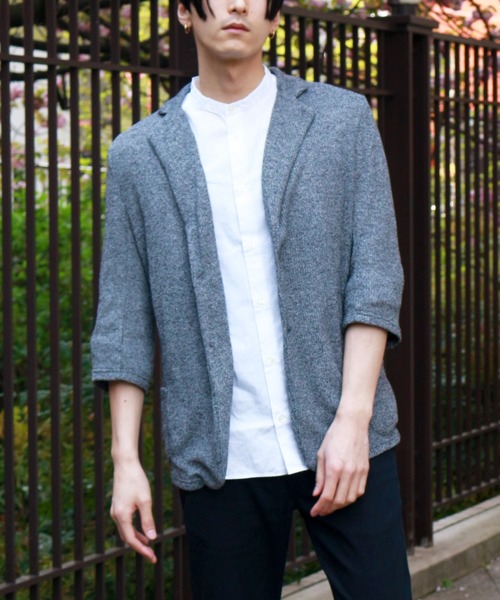 VIBGYOR ジャケット テーラードジャケット Select/タック編みニットソーテーラードJKT(BL) メンズ レディース ...