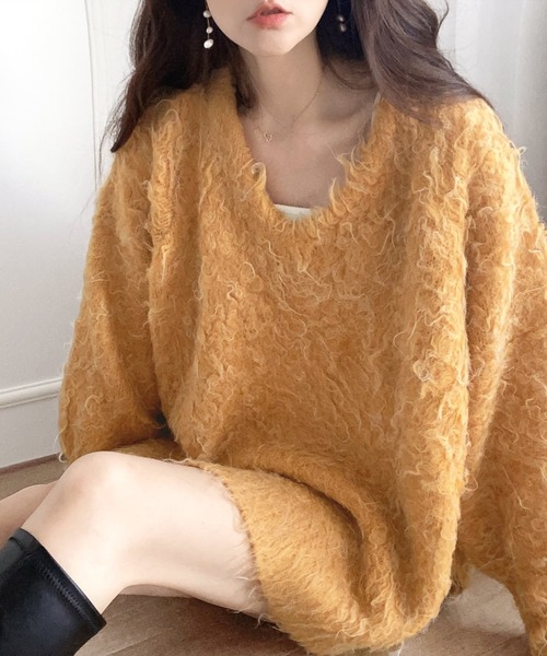 Yahoo!オークション - 「classicalelf」 Vネックニット MEDIUM グレイ...